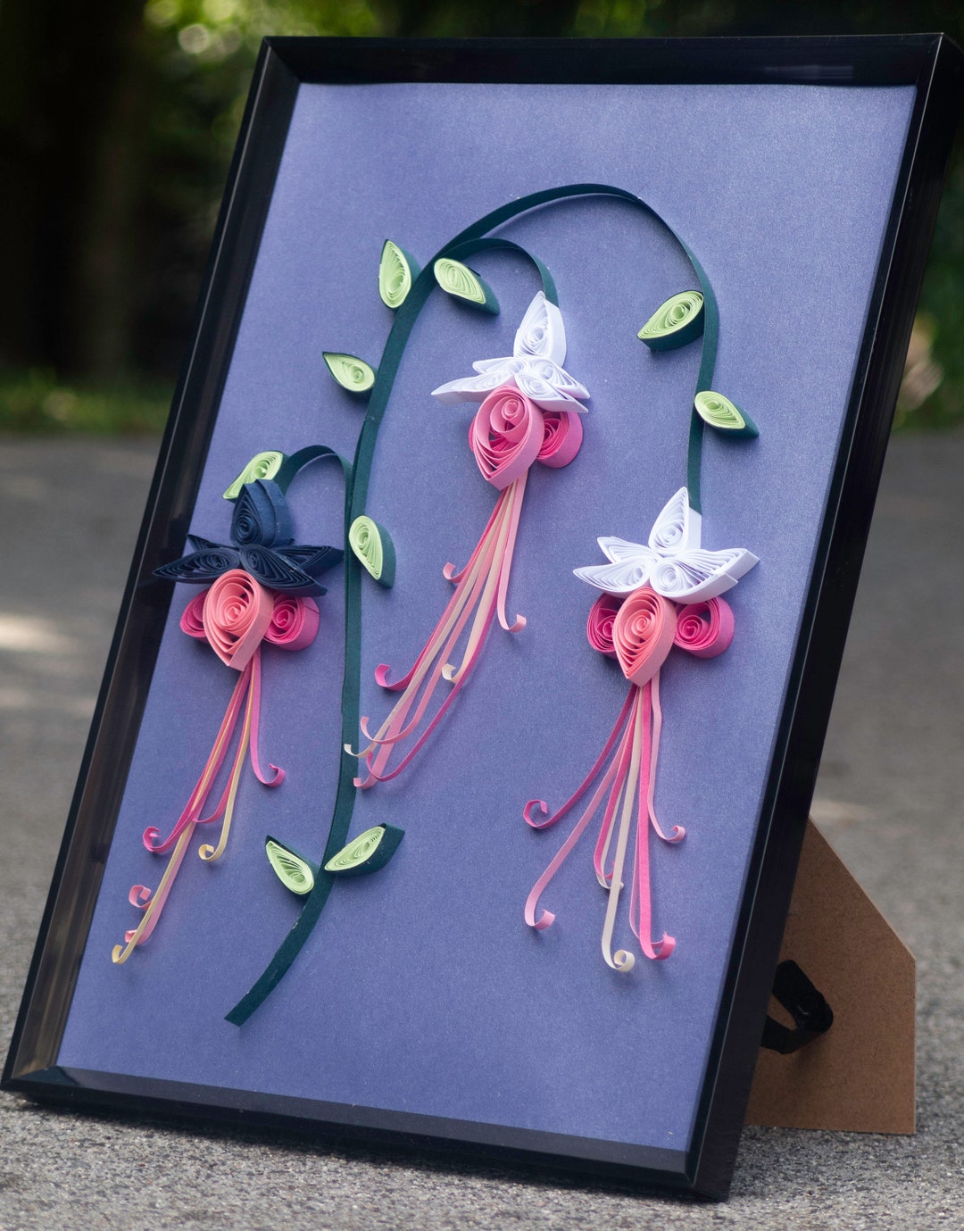 Quilled Paper Fuchsia Art, Handmade Quilling Art, Flower Paper Quilling ...