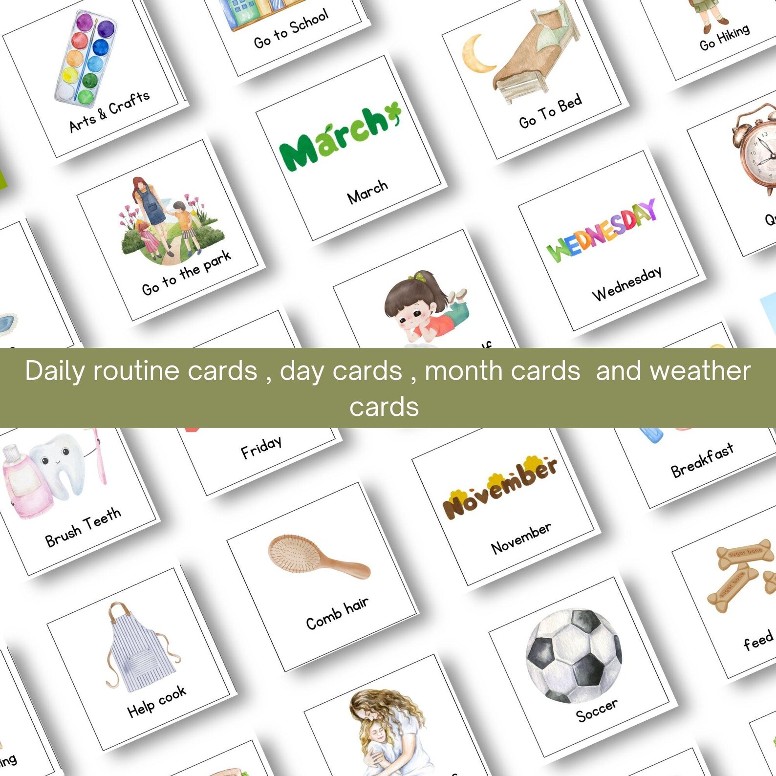 Toddler Daily Routine Cards: Visual Schedule, Homeschool (PDF) - Etsy