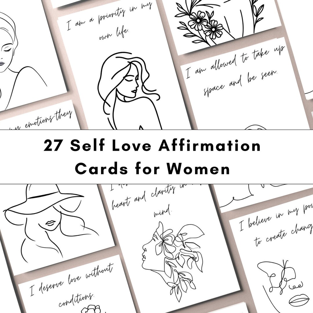 Self Love Affirmation Cards, Positive Quote Flash Cards for Women ...