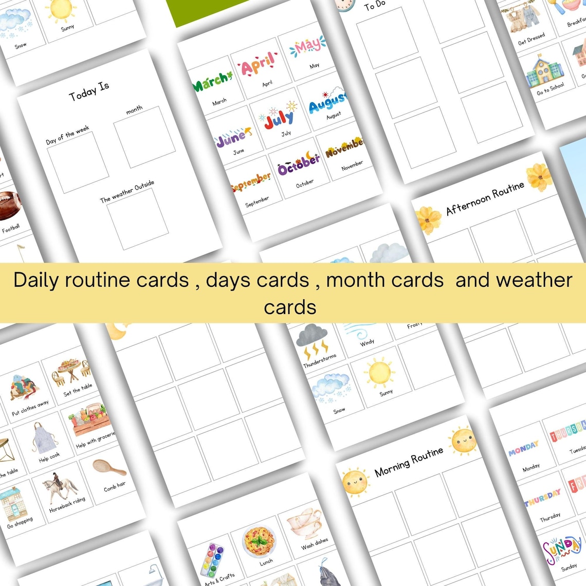 Toddler Daily Routine Cards: Visual Schedule, Homeschool (PDF) - Etsy