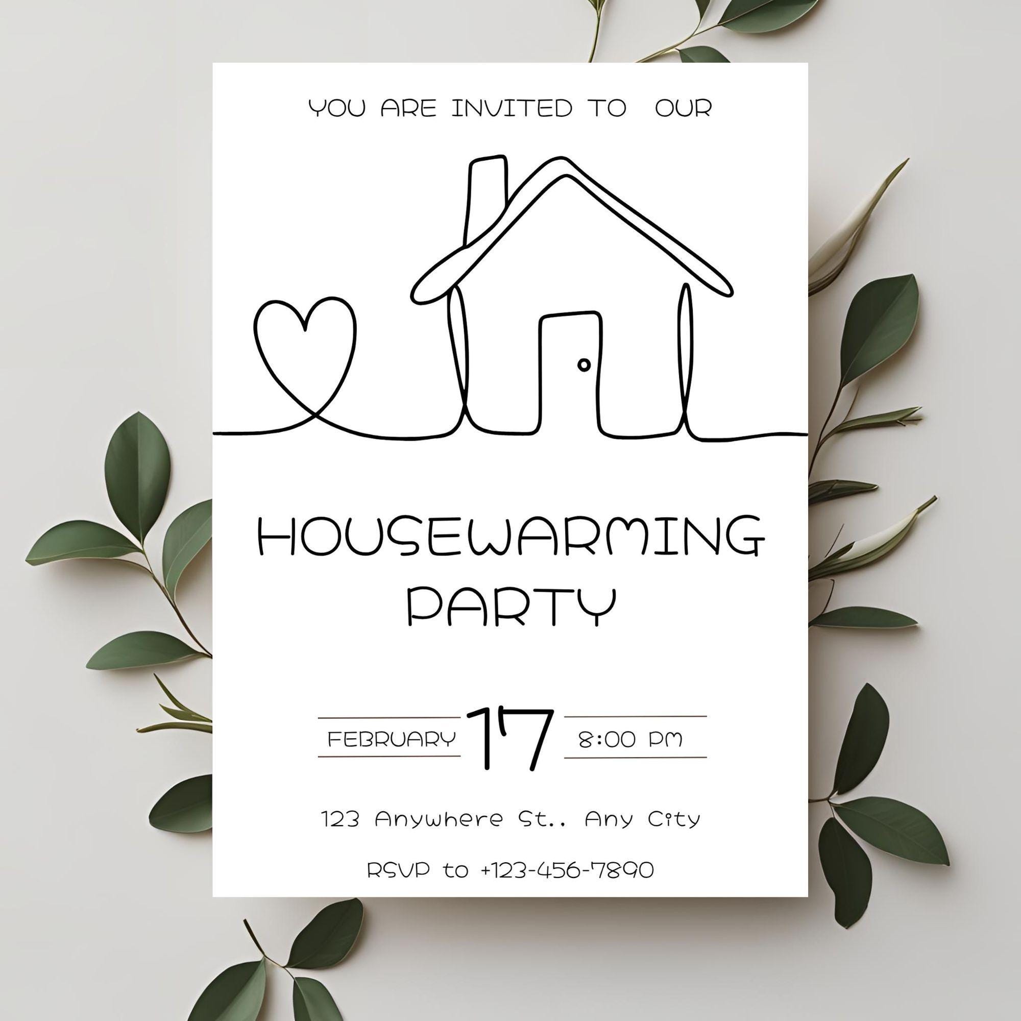 Editable House Warming Invitation , Housewarming Party Invitation, Hand ...