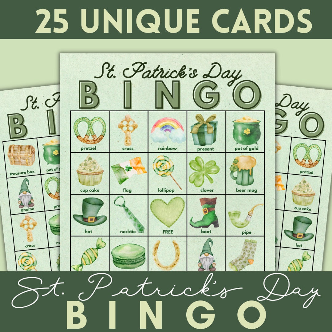 Printable St. Patrick's Day Bingo Game - Etsy