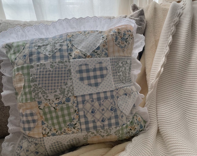 Patchwork Heart Pillow - Etsy