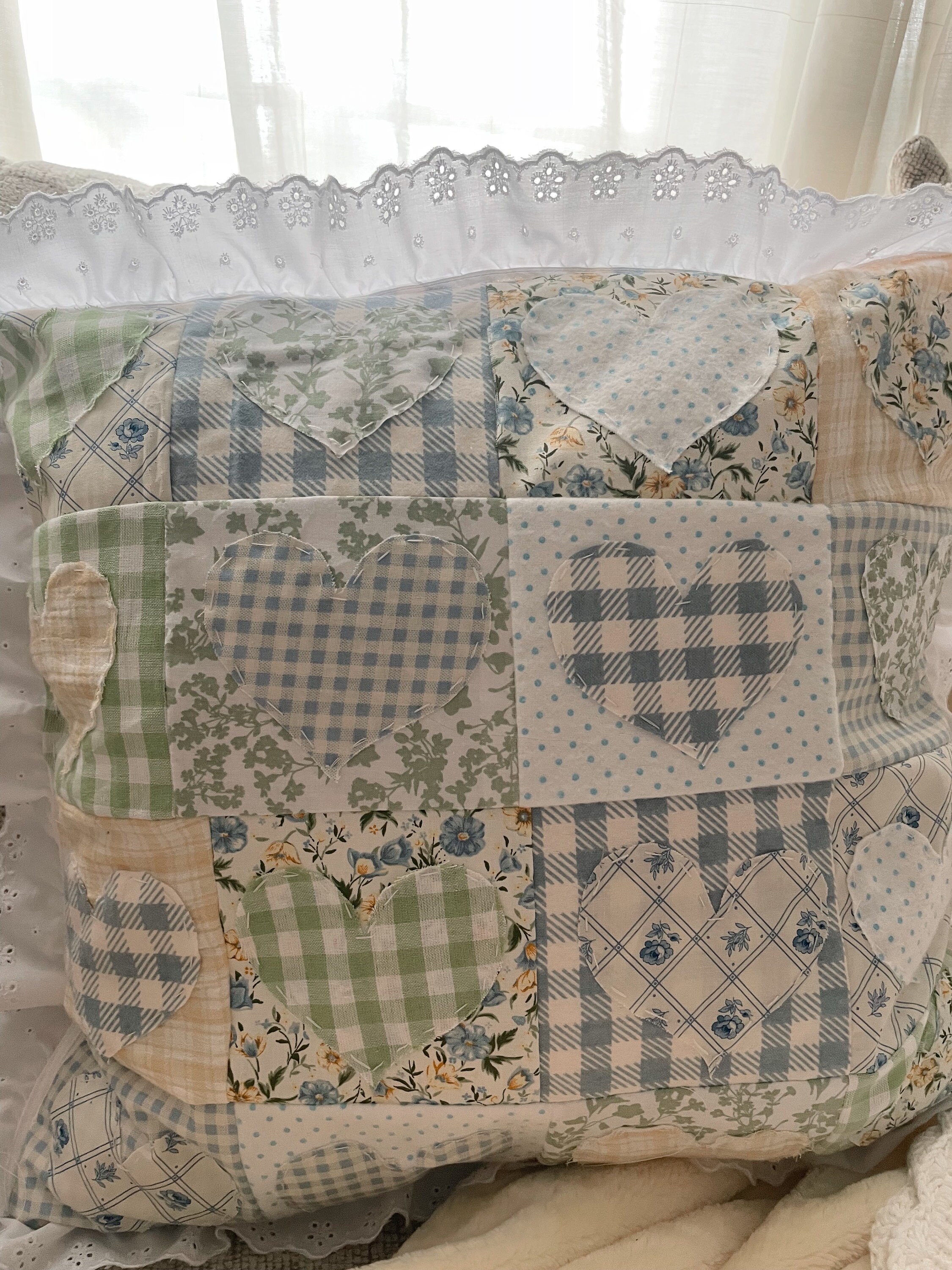 Patchwork Heart Pillow - Etsy