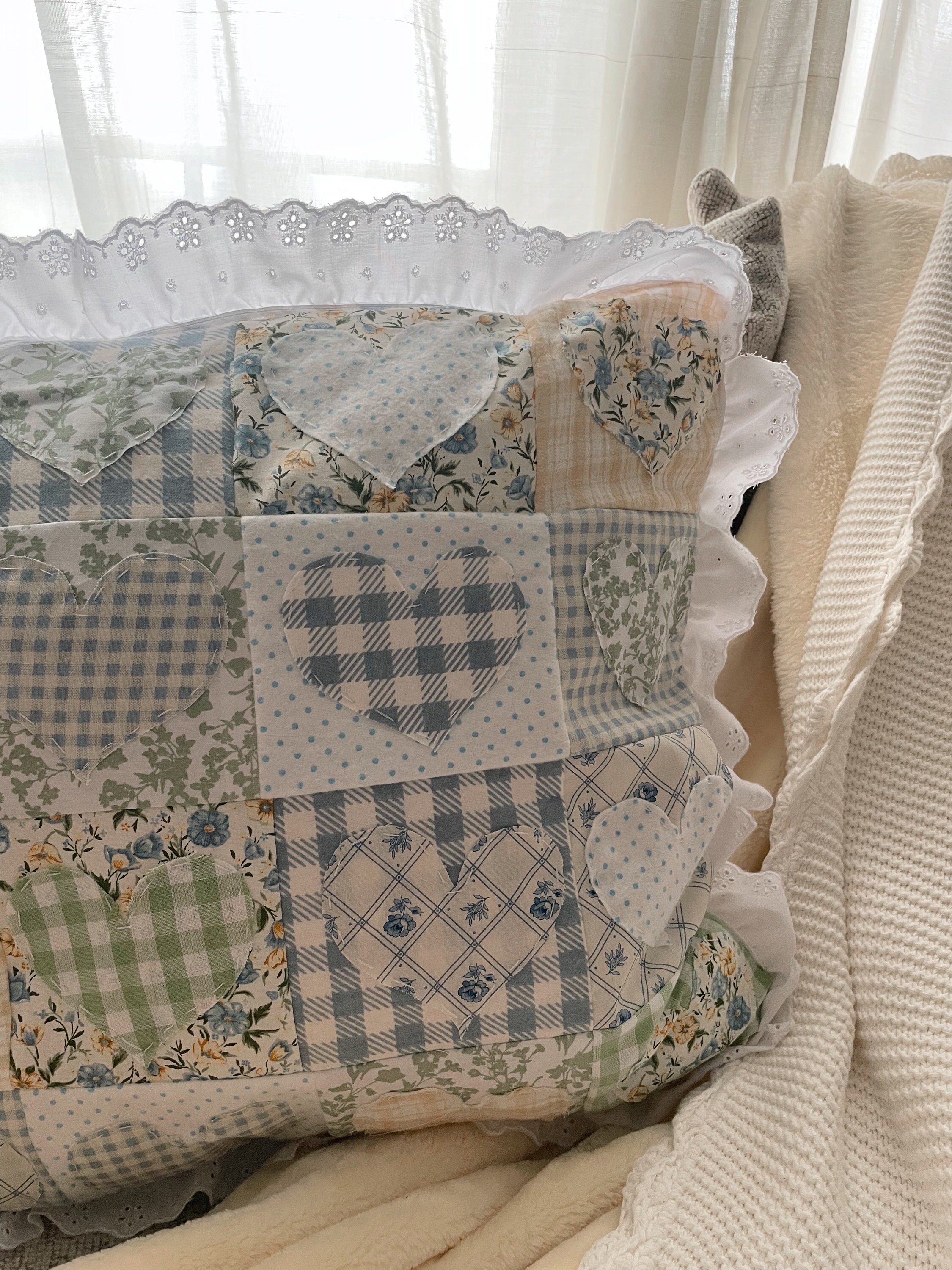 Patchwork Heart Pillow - Etsy