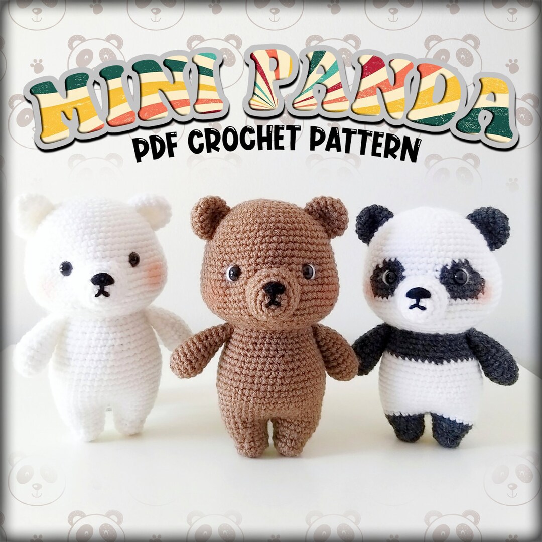 Mini Panda Crochet Pattern, Amigurumi Tutorial PDF in English, Handmade ...
