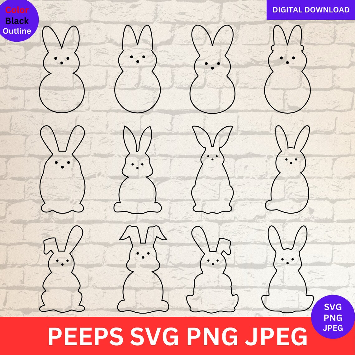 Easter Peeps SVG, Easter Bunny SVG, Easter Bunny Peeps SVG, Easter ...