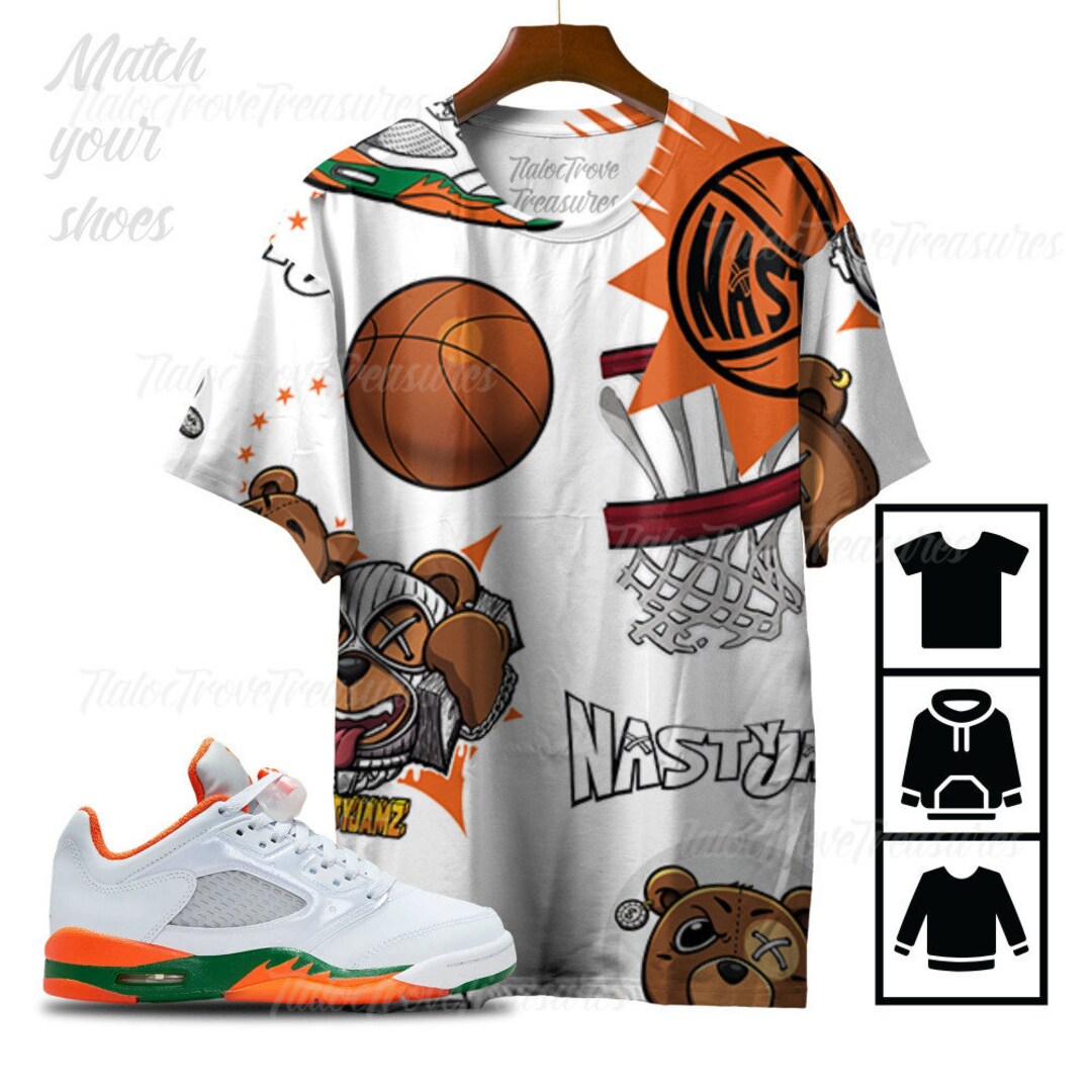 BER Icon Wallpapers 3D Unisex 3D All Over Print T-shirt, 3D Tee Match AJ 5 MAM Hurricanes, Shirt ...