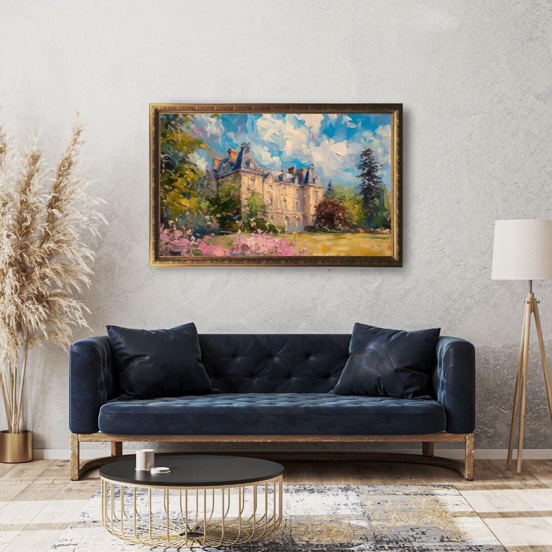 Vintage Mansion Art Print | Rustic Home Decor | Medieval Castle ...