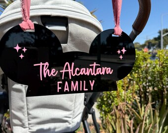 Mouse Ears Stroller Tag | Park Stroller Tag | Acrylic Stroller Tag ...