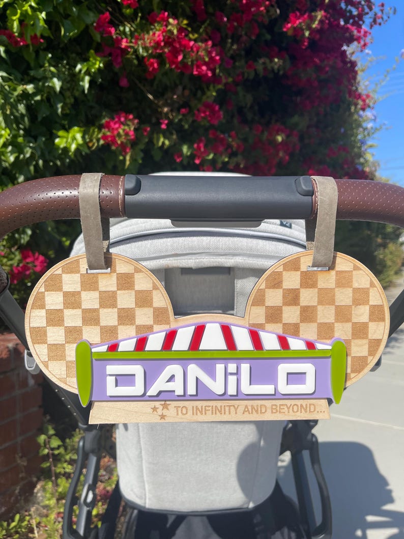 Mouse Ears Stroller Tag | Buzz Lightyear Stroller Tag | Acrylic ...