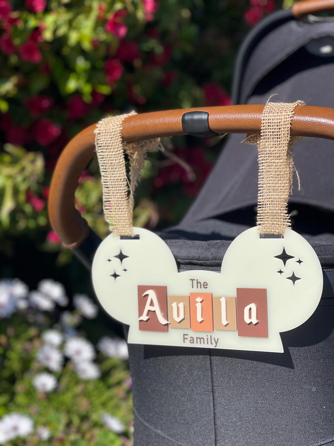 Mouse Ears Stroller Tag | Park Stroller Tag | Acrylic Stroller Tag ...