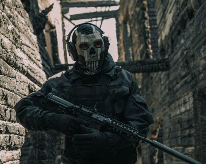 Skull Skeleton Airsoft Mask BB Gun Paintball Outdoor Sports Halloween ...