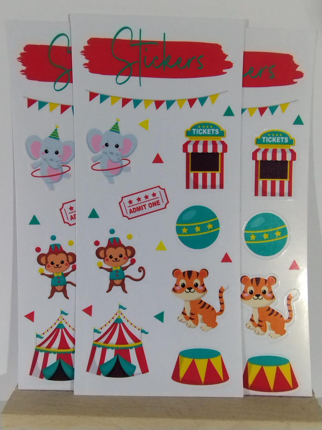 Circus Sticker Sheet, Cute Kids Gift, Circus Themed Sticker Set, Great ...