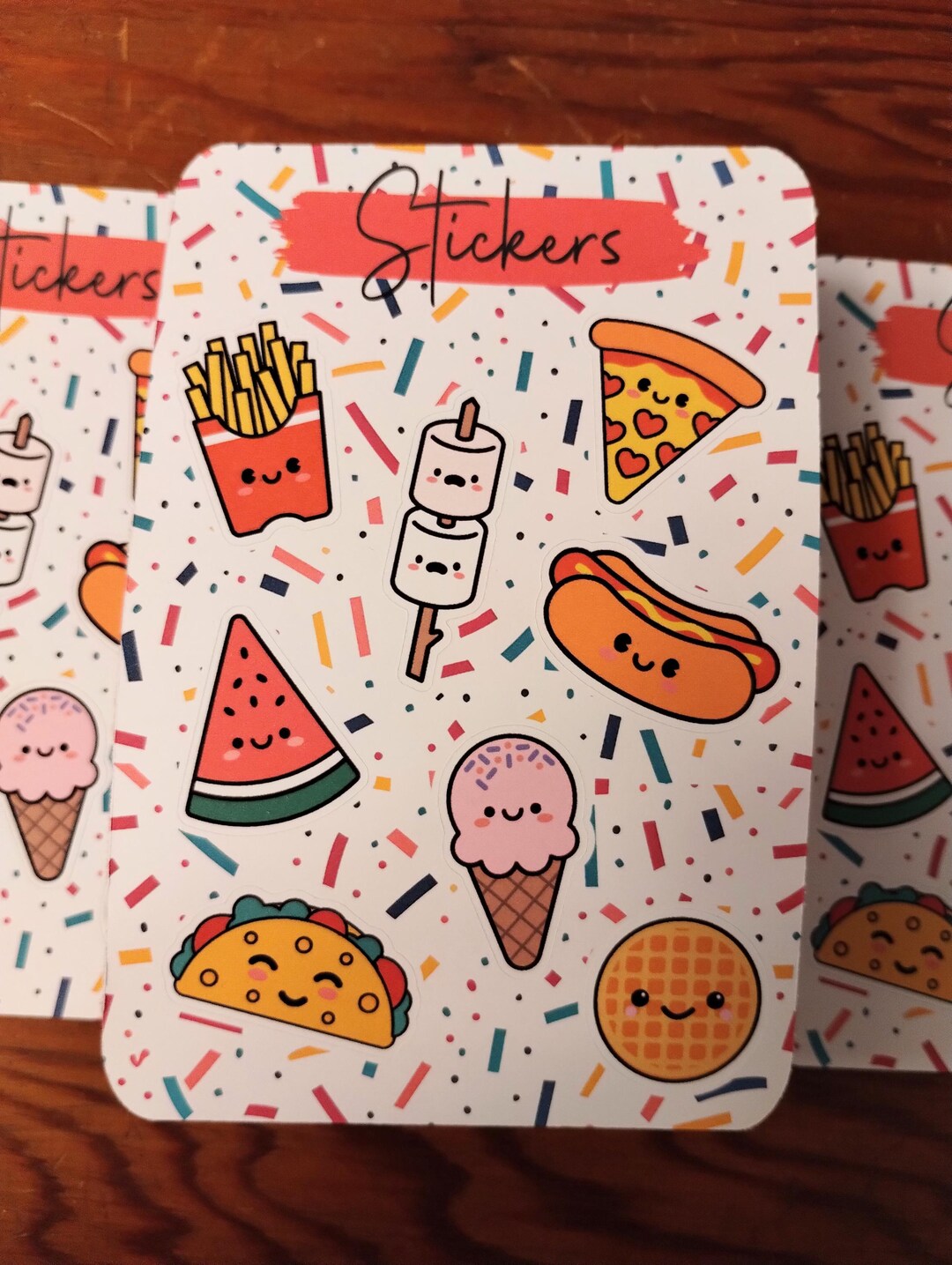 Cute Food Sticker Sheet, Kawaii Food Stickers, Fun Decals, Adorable ...