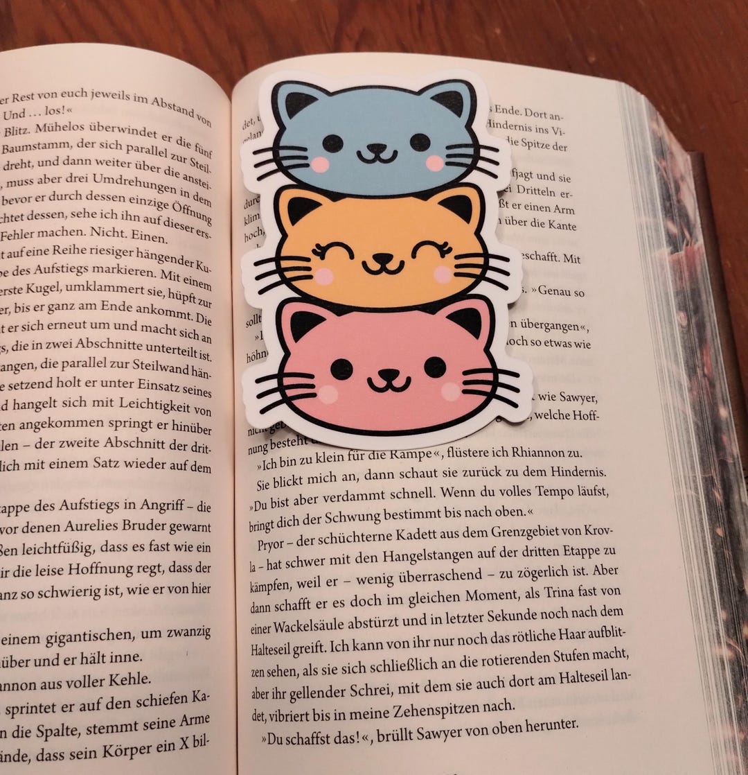Cute Cats Laminated Bookmark, Double Sided, Kitty Cats, Cat Lovers Gift ...