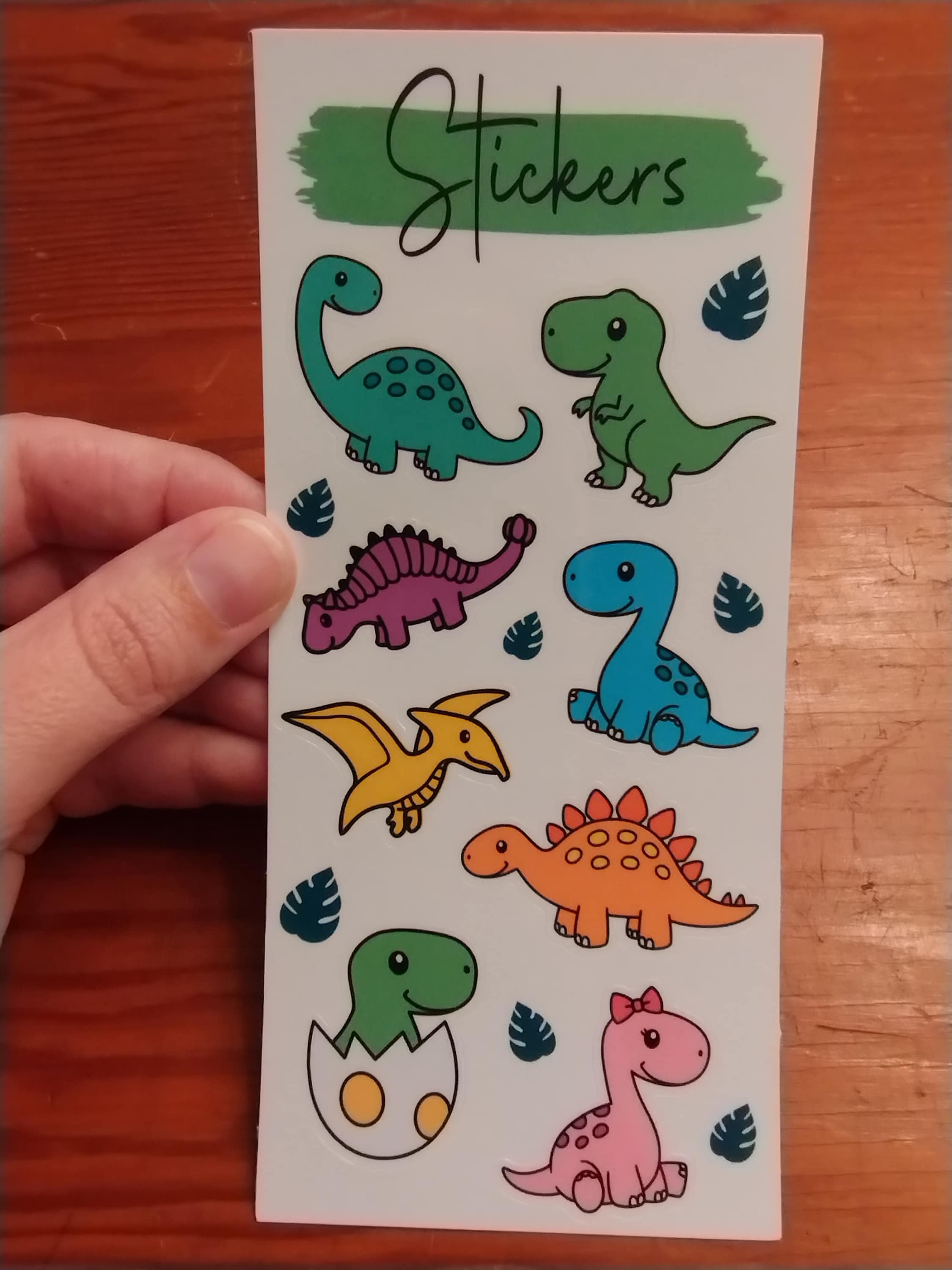 Dinosaur Sticker Sheet, Cute Dino Decals, Kids Presents, T-rex ...