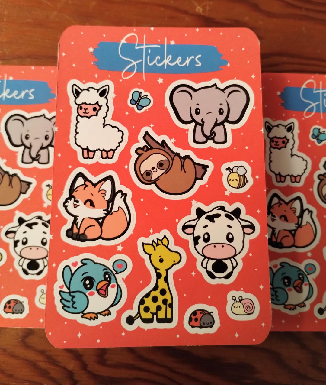 Cute Animals Sticker Sheet, Kawaii Animal Stickers, Adorable Gift, Fun ...