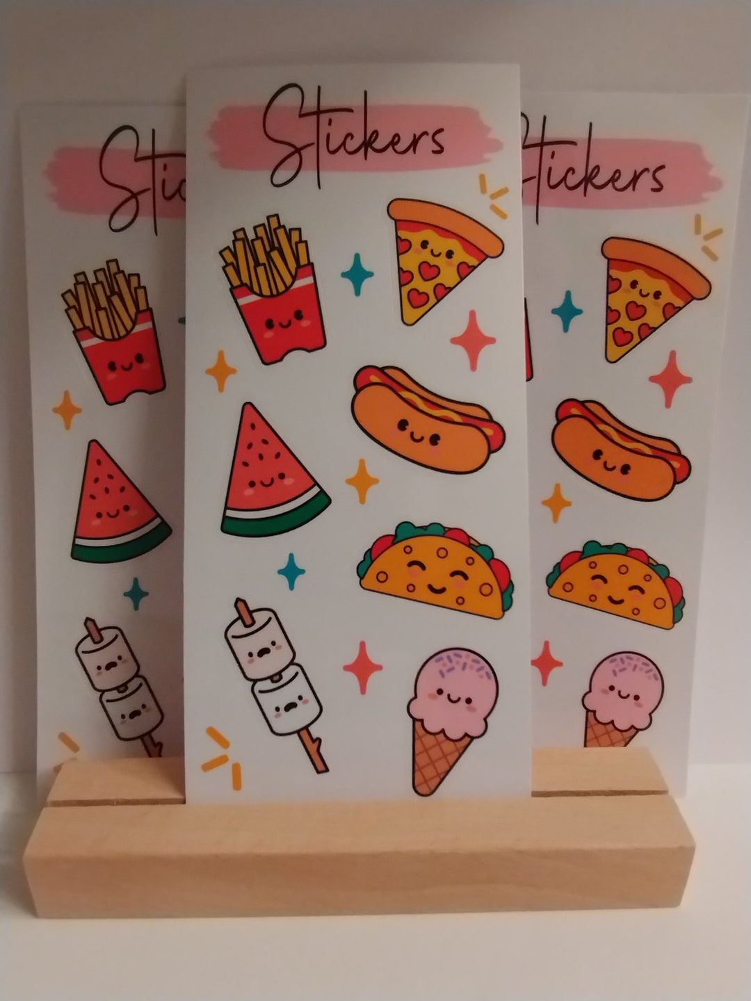 Cute Food Sticker Sheet, Kawaii Food Stickers, Fun Decals, Adorable ...