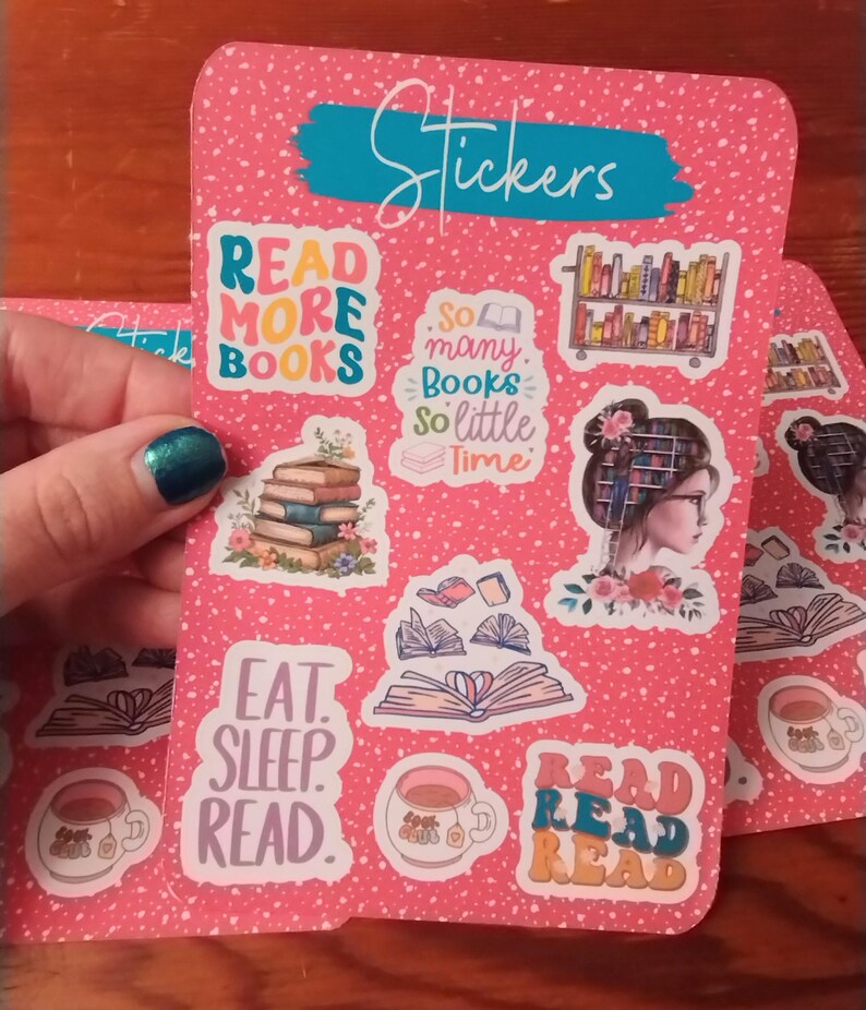 Bookish Sticker Sheet, Literary Decals, Book Lovers Gift, Handmade ...