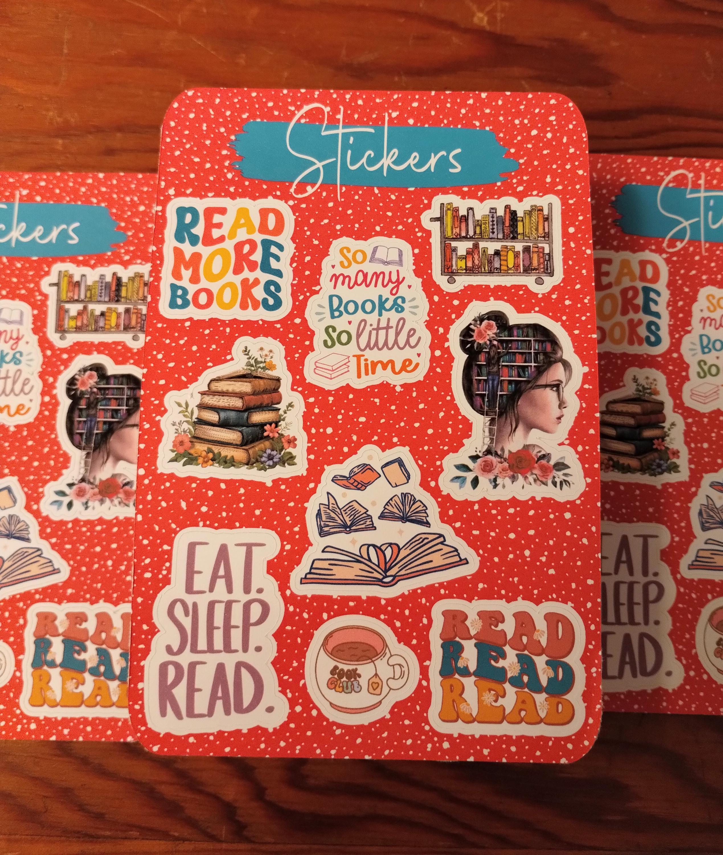 Bookish Sticker Sheet, Literary Decals, Book Lovers Gift, Handmade ...
