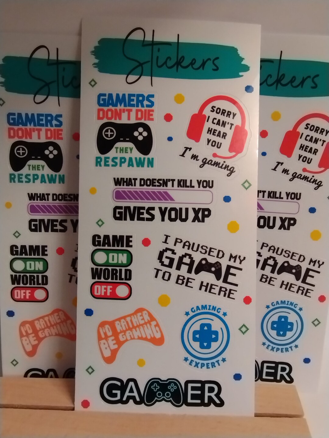 Gamer Sticker Sheet, Gaming Gifts, Video Game Lovers, Handmade Glossy ...