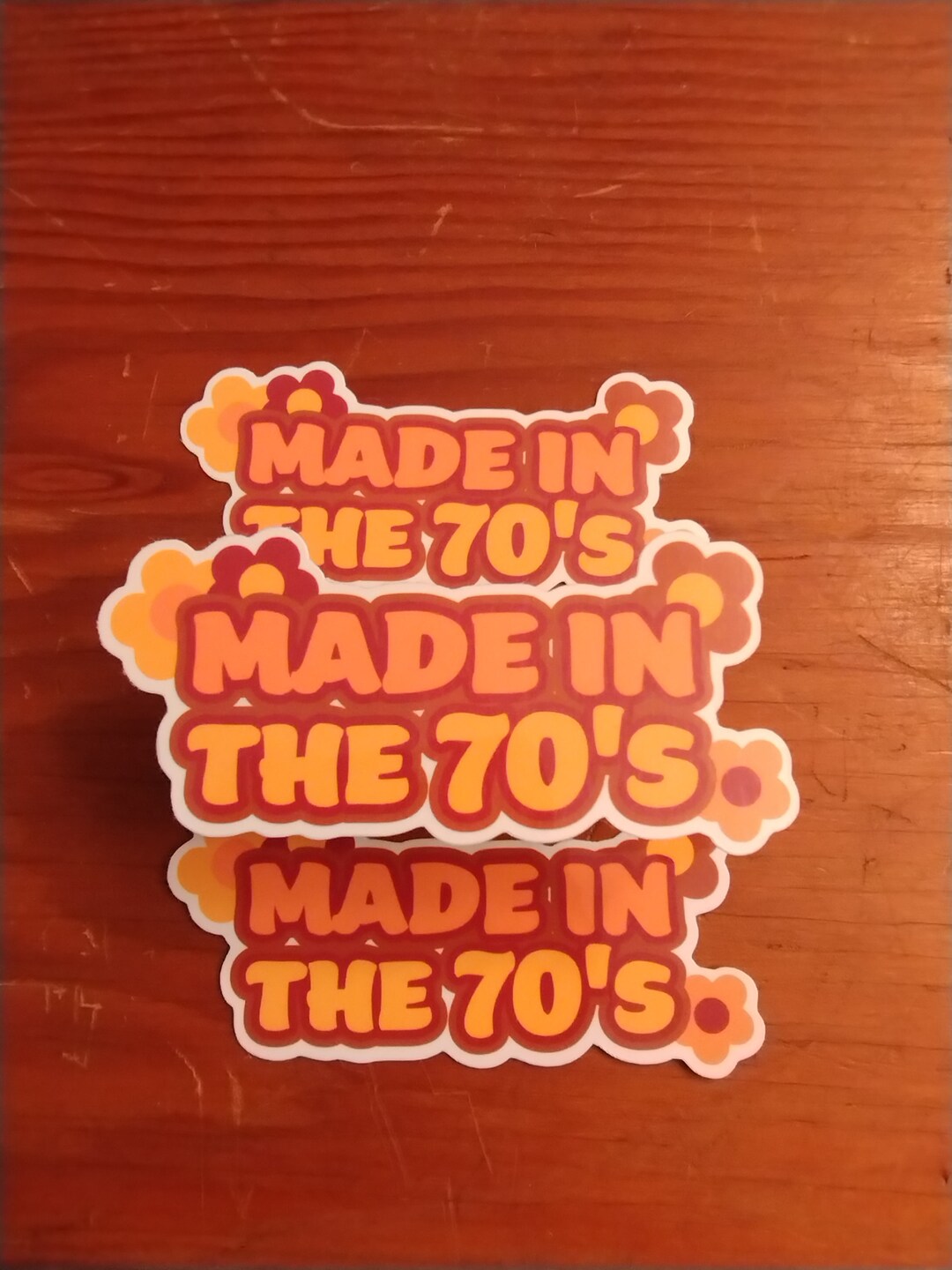Made in the 70's Sticker Retro Classic Gifts Glossy Vinyl Waterproof ...