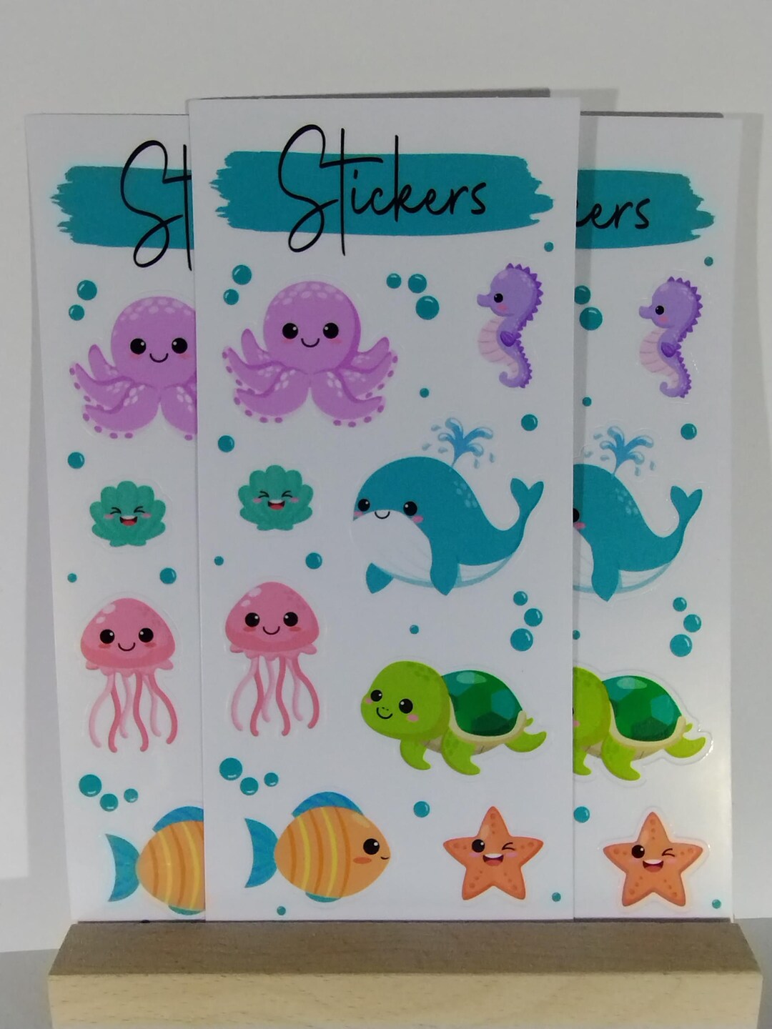 Ocean Creatures Sticker Sheet, Sea Lovers Gifts, Cute Underwater ...