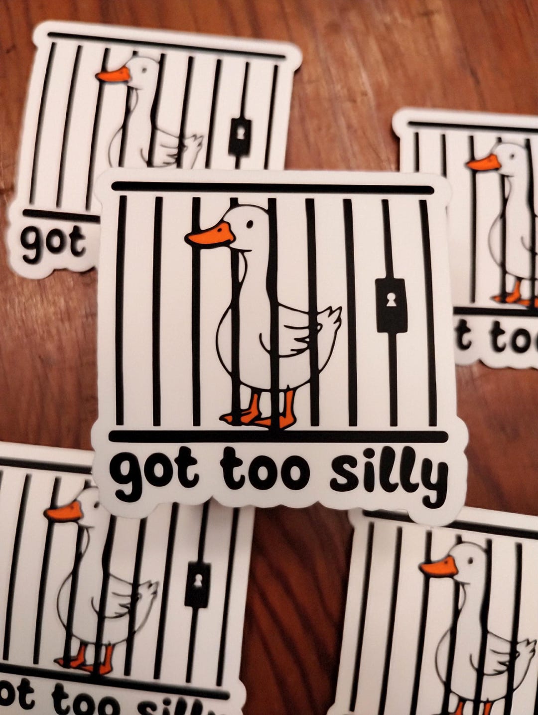 Got Too Silly Goose Sticker, Goose in Jail, Funny Decal, Cute Goose ...