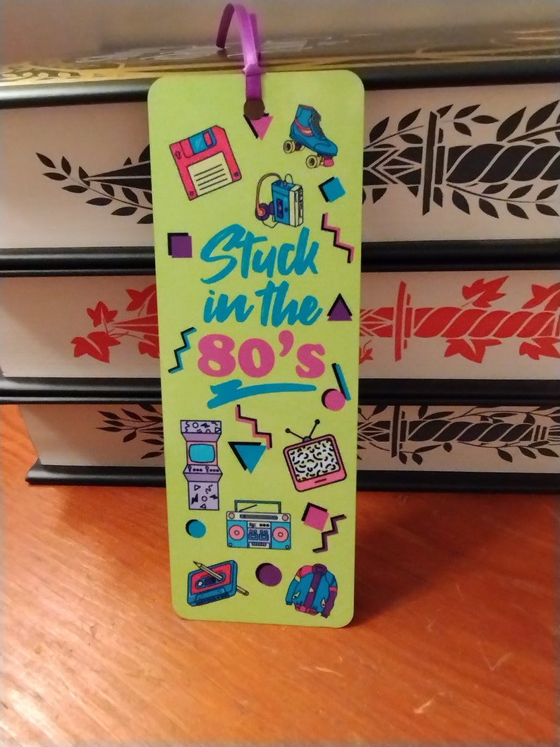 Stuck in the 80's Bookmark, Metal, Two-sided, Bookish Gifts, Nostalgic ...