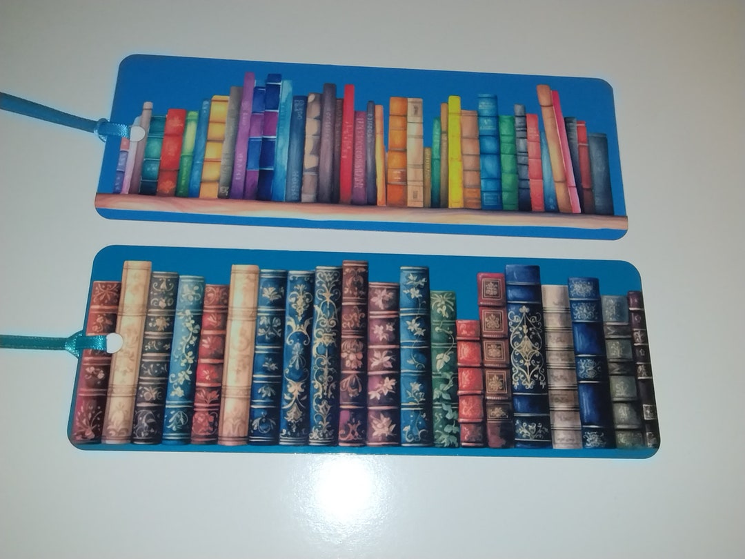 Bookworm Bookshelf Bookmark Metal Two Sided Book Lovers Bookish Gifts ...