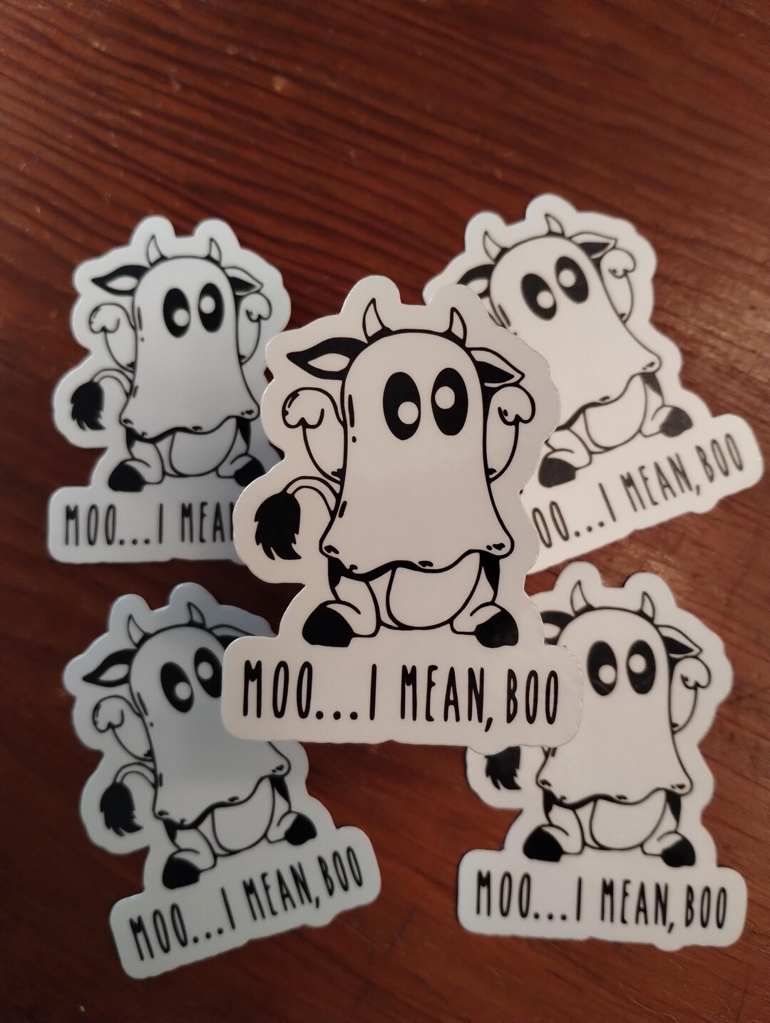 Moo...i Mean, Boo Cow Ghost Sticker, Halloween Lovers Gift, Funny Cute ...