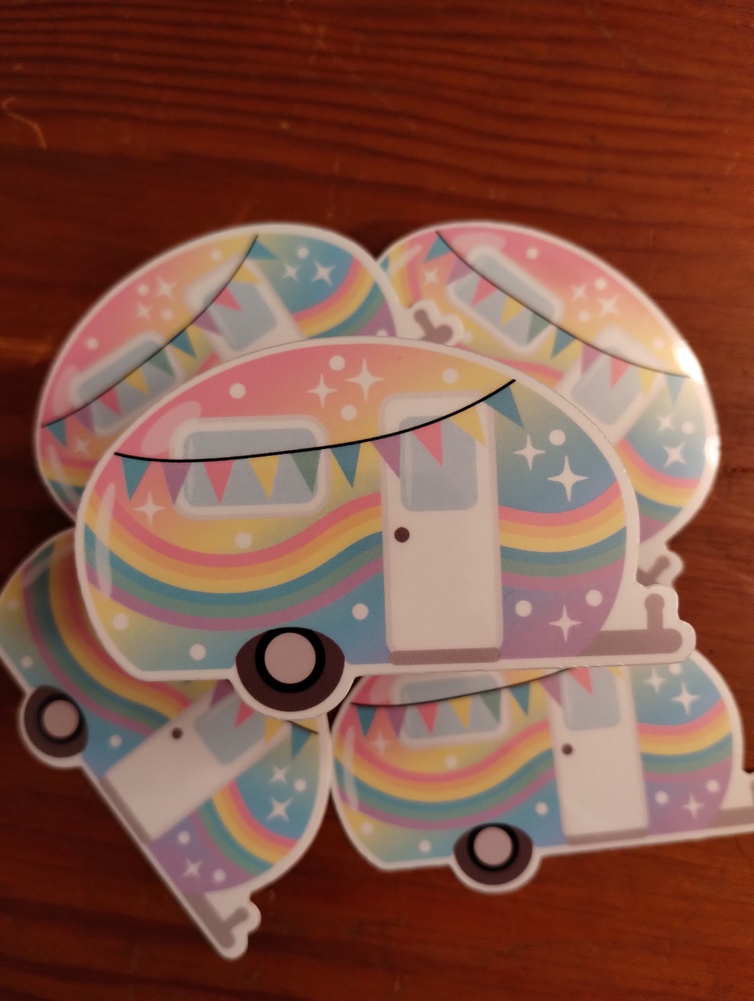 Camper Sticker, Pastel Rainbow RV, Pretty and Colorful, Waterproof ...