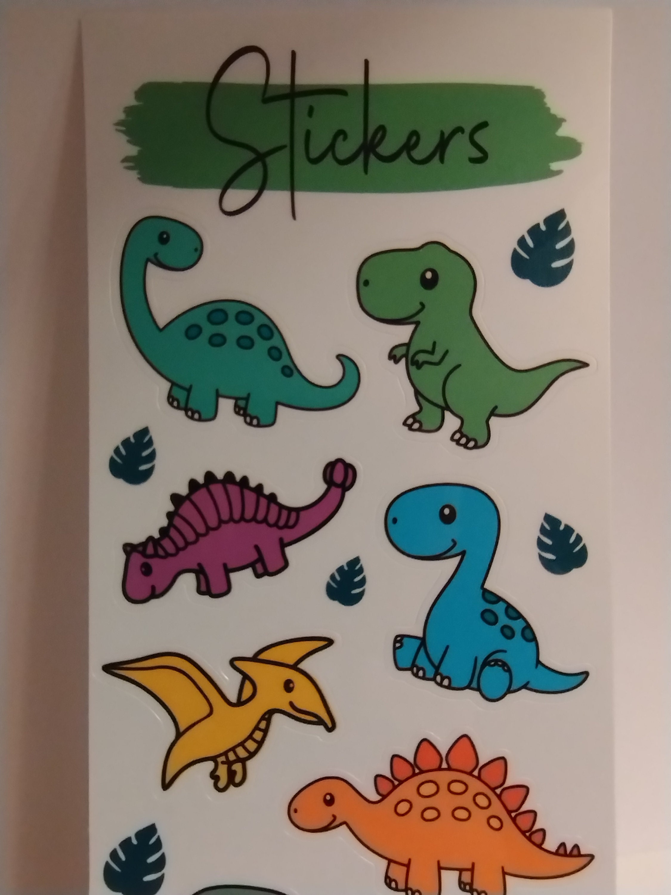 Dinosaur Sticker Sheet, Cute Dino Decals, Kids Presents, T-rex ...