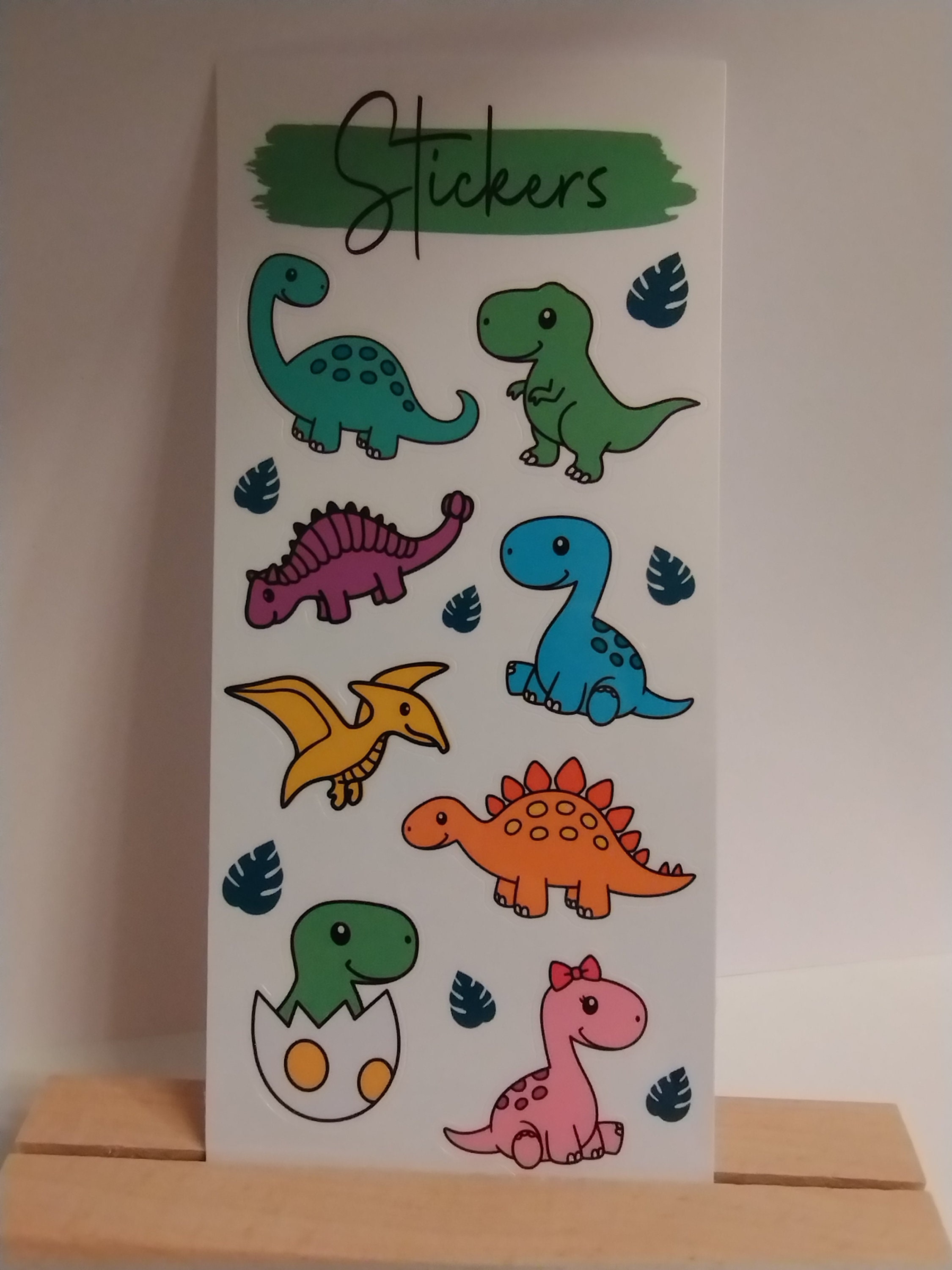 Dinosaur Sticker Sheet, Cute Dino Decals, Kids Presents, T-rex ...