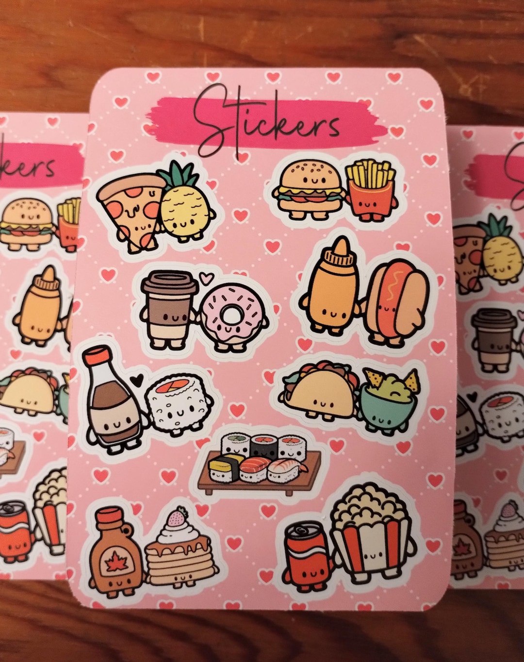 Cute Food Pairs Sticker Sheet, Kawaii Food Stickers, Fun Decals ...