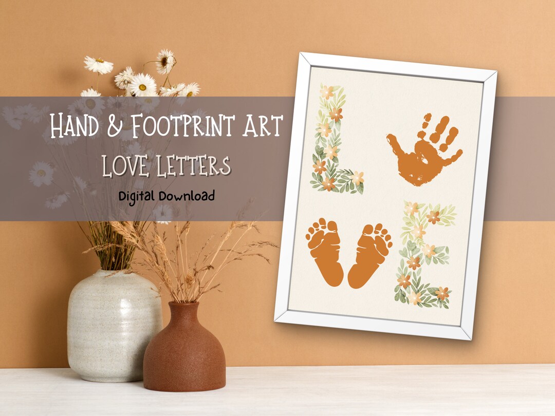Love Handprint Art | Handprint Craft, Handprint Keepsake, Footprint ...