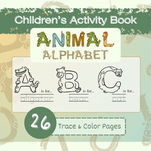 Kid's Activity Pack: Animal Coloring Book | Kid's Tracing and Coloring ...