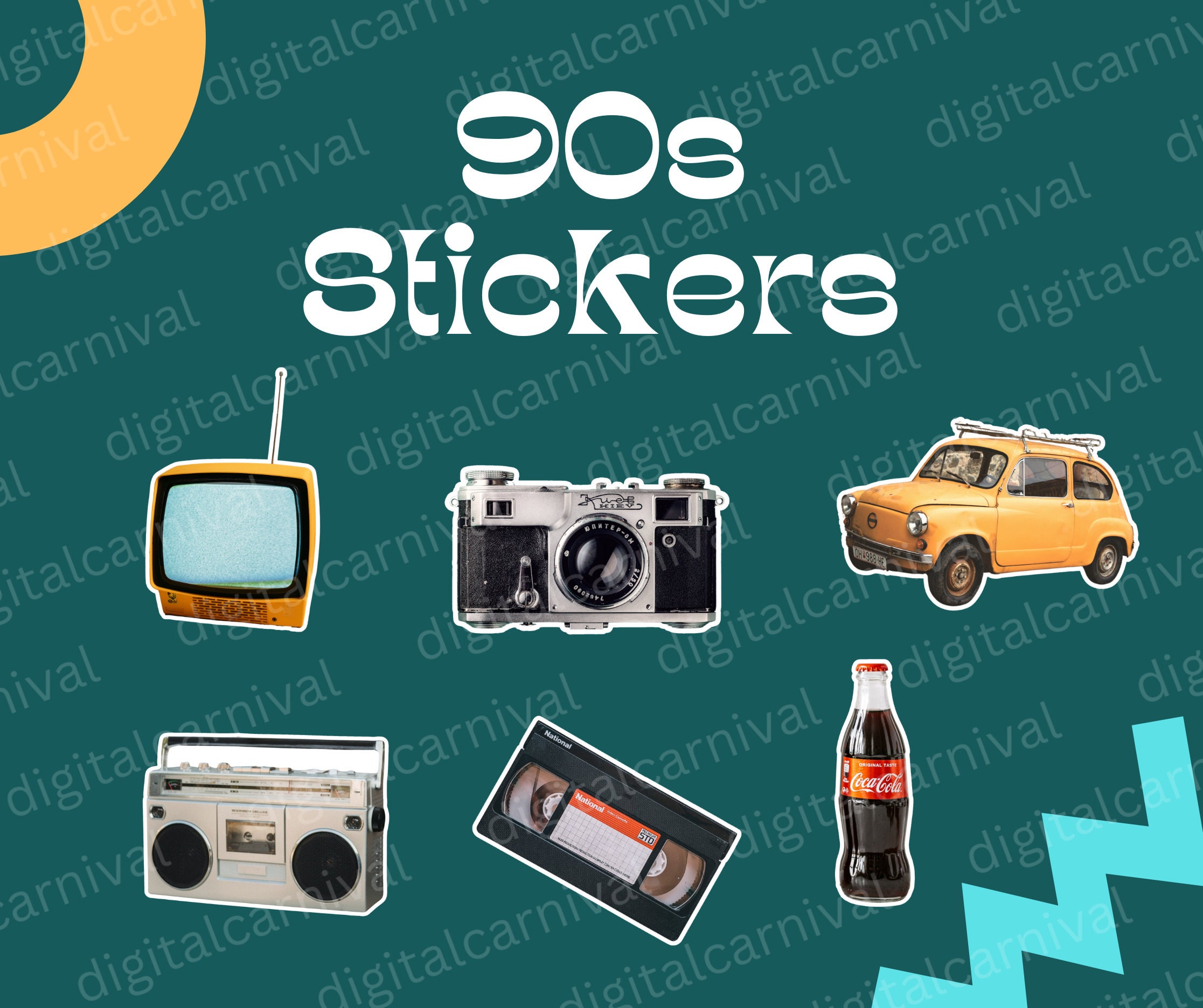 90s Sticker Printable 90s Stickers 90s Kids 1990s Design Ready to Print ...