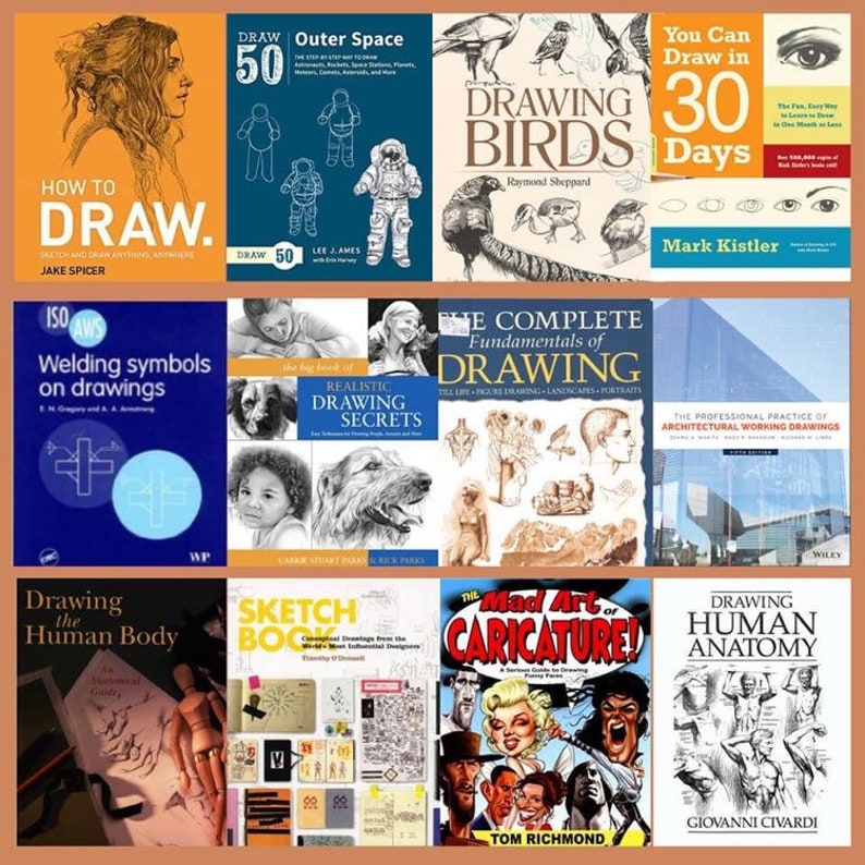DRAWING LEARNING MATERIALS Access More the 500 Drawing E-books Learn How to Draw - Etsy