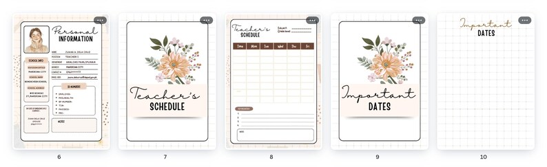Teacher'planner Canva Template Editable - Etsy