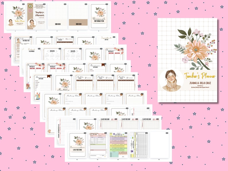 Teacher'planner Canva Template Editable - Etsy