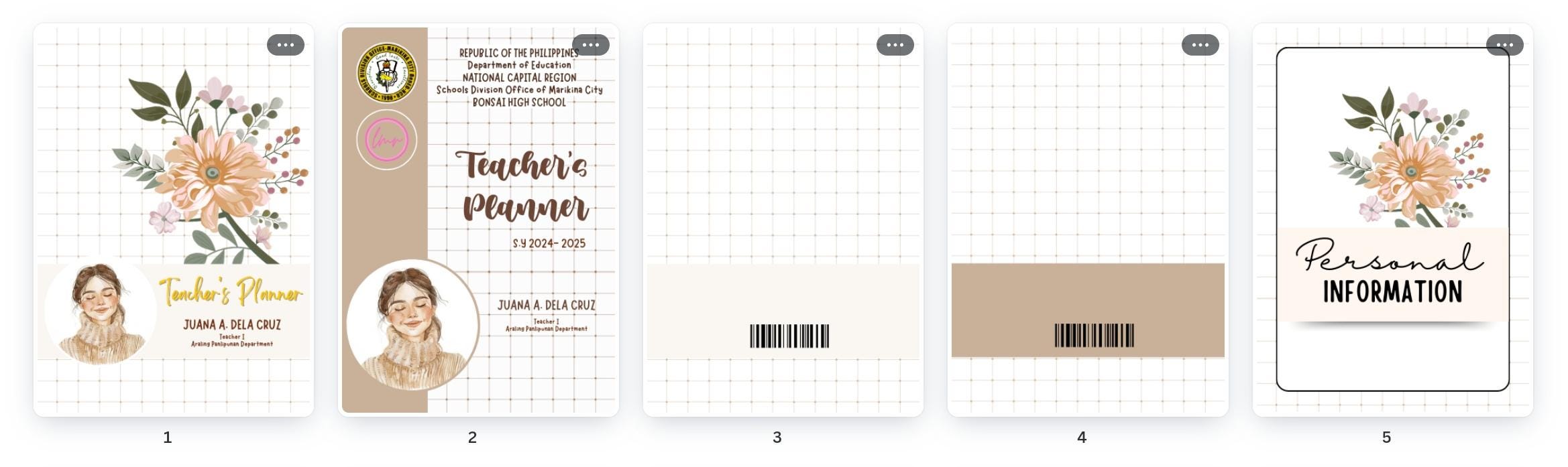 Teacher'planner Canva Template Editable - Etsy