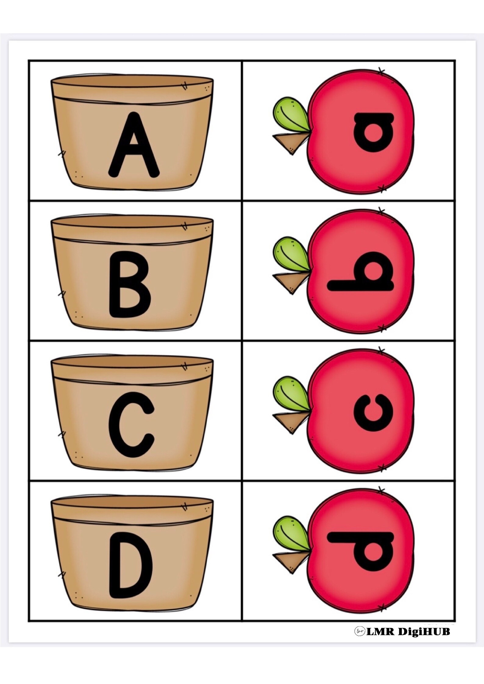 Alphabet Match up Flash Card Activity PDF Editable Ready-to-print - Etsy