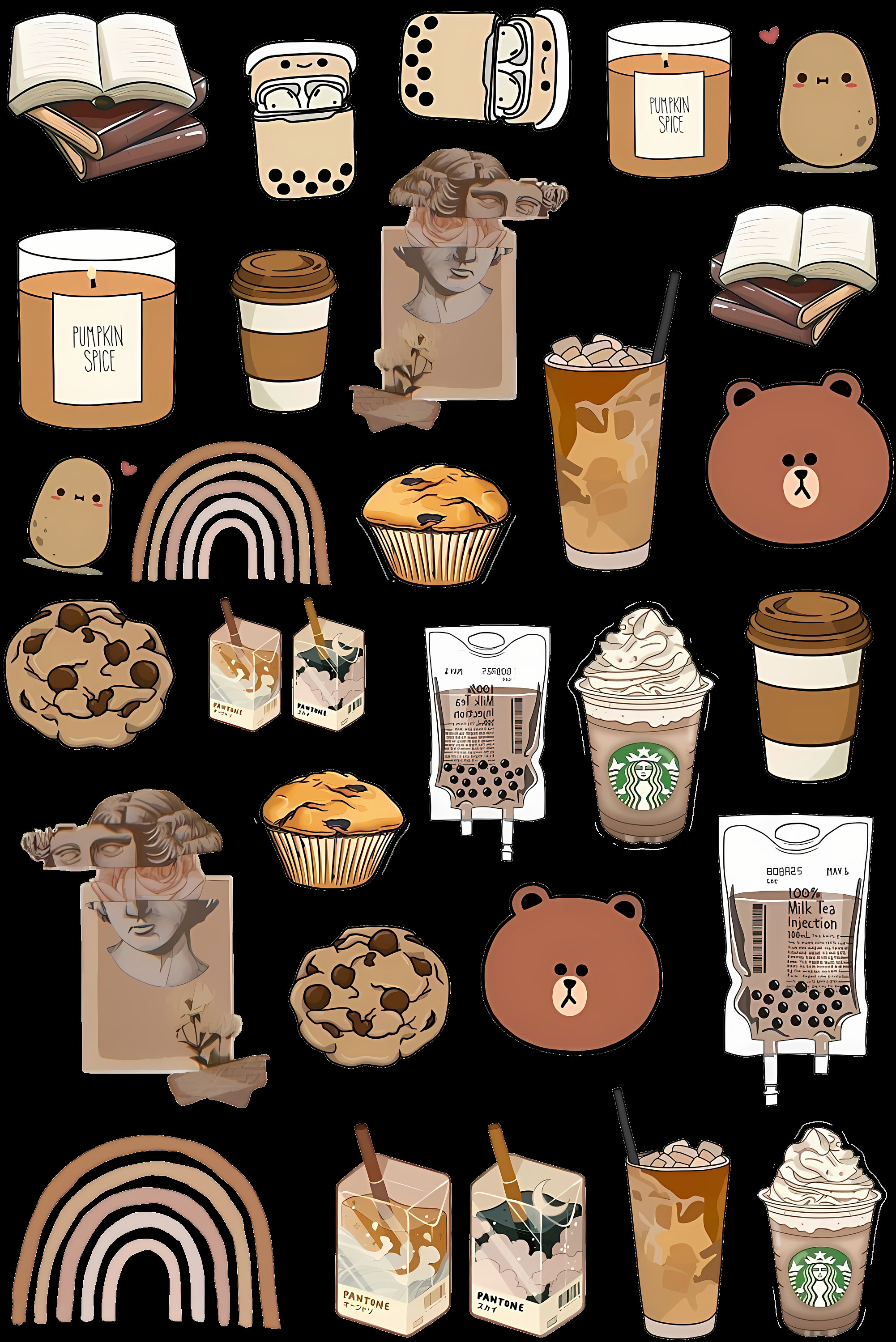 8gb+ Sticker Printable Anime Aesthetic Cute Stickers Ready to Cut - Etsy