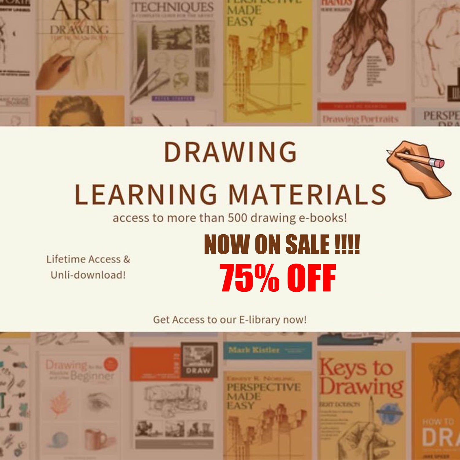 DRAWING LEARNING MATERIALS Access More the 500 Drawing E-books Learn How to Draw - Etsy