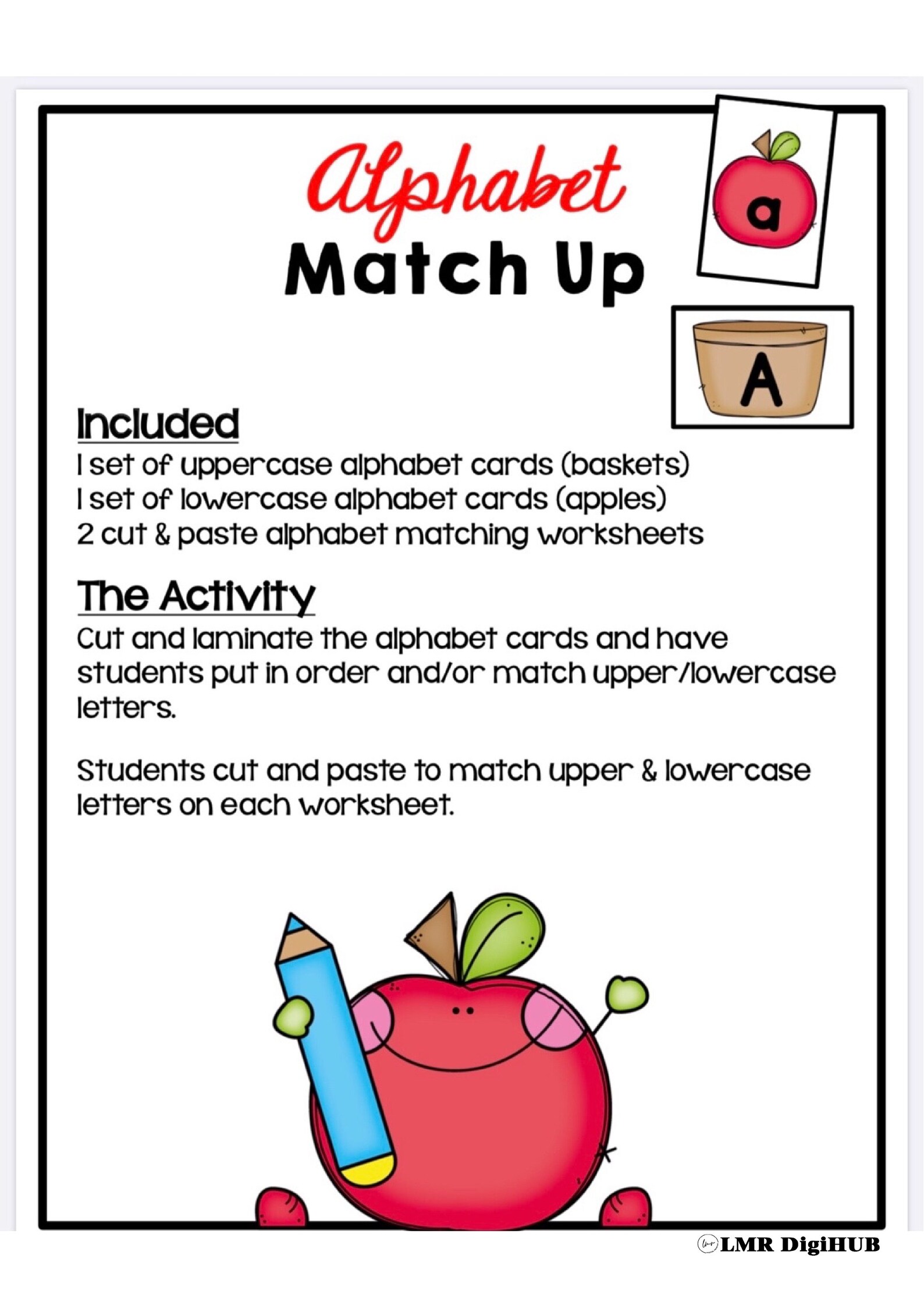 Alphabet Match up Flash Card Activity PDF Editable Ready-to-print - Etsy