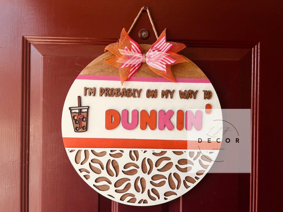 Dunkin Iced Coffee 3D Wooden Sign - Etsy