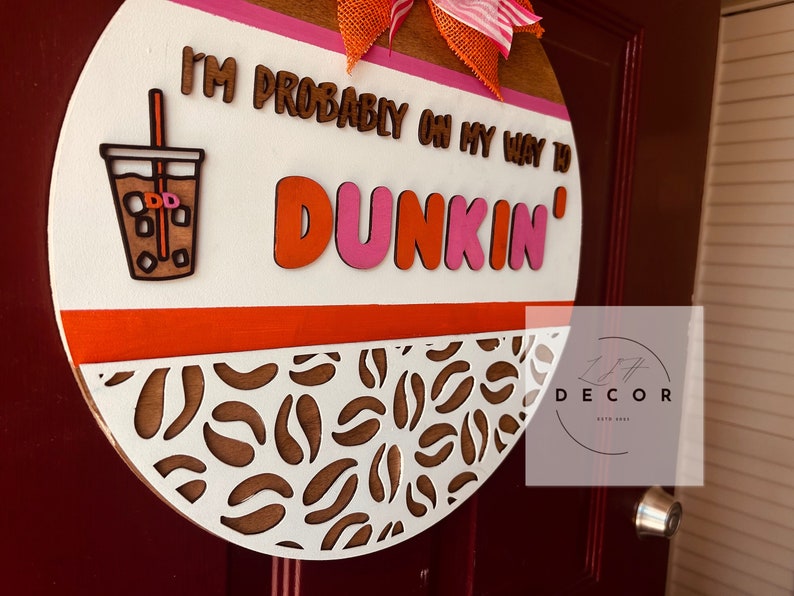 Dunkin Iced Coffee 3D Wooden Sign - Etsy