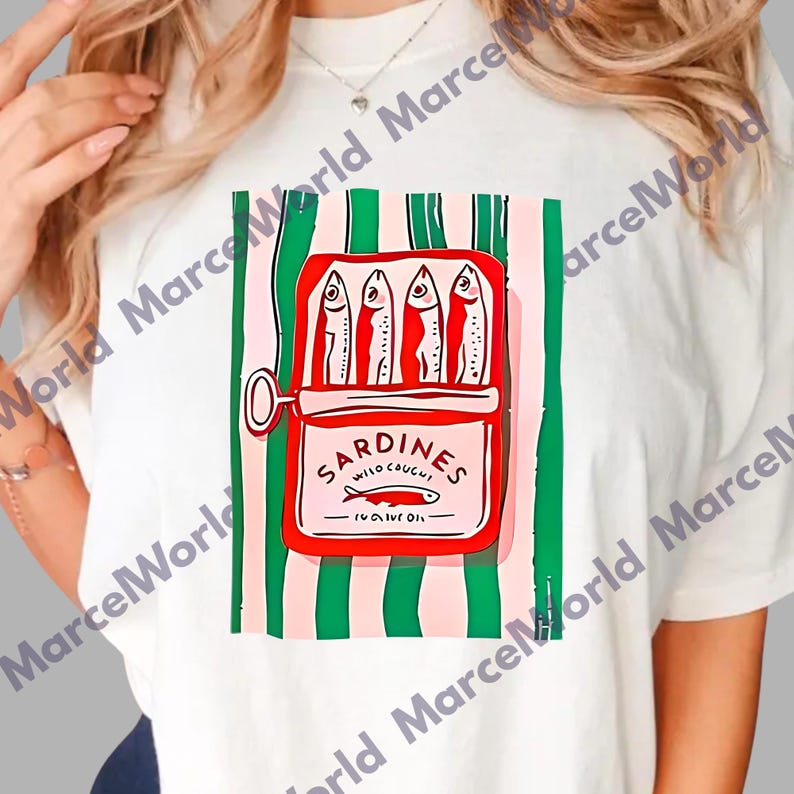 Sardines Comfort Colors SVG, Tinned Fish Shirt, Portugal PNG, Vintage ...